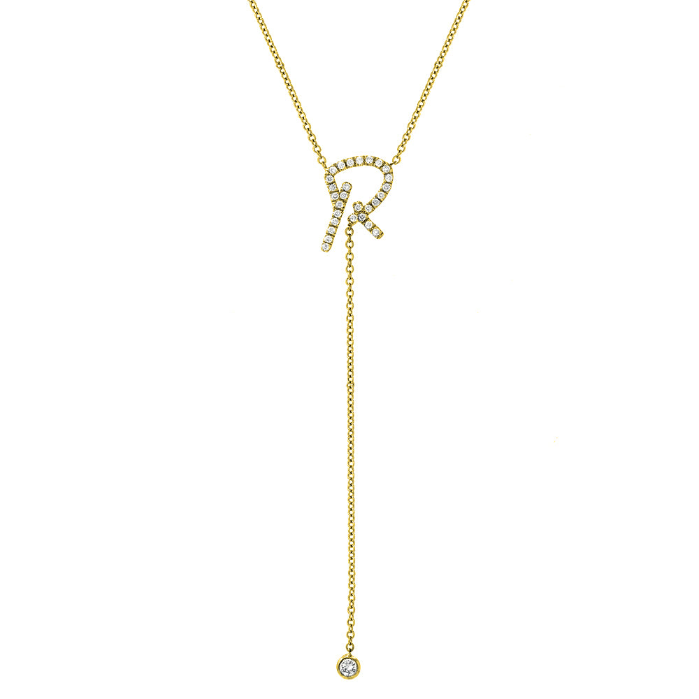 Custom Signature Initial Lariat With Diamonds – Sincerely